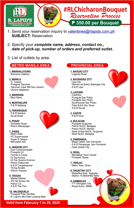 RL Chicharon Bouquet Reservation Process | R. Lapid's Chicharon and ...